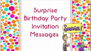 Surprise Birthday Party Invitation Messages